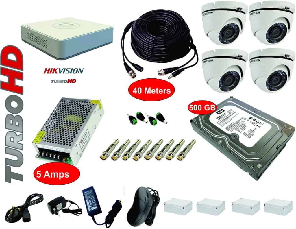 4 Cameras Complete CCTV Kit | Areaspy.co.ke