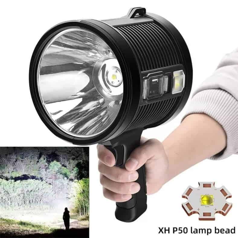 High Intensity Searchlight With Solar Charging - AreaSpy