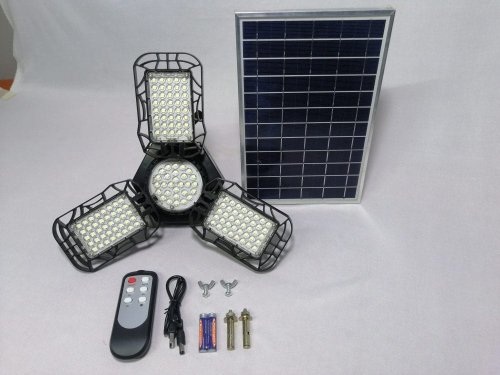 Solar Folding Light 3 Head Fully Adjustable Indoor Light