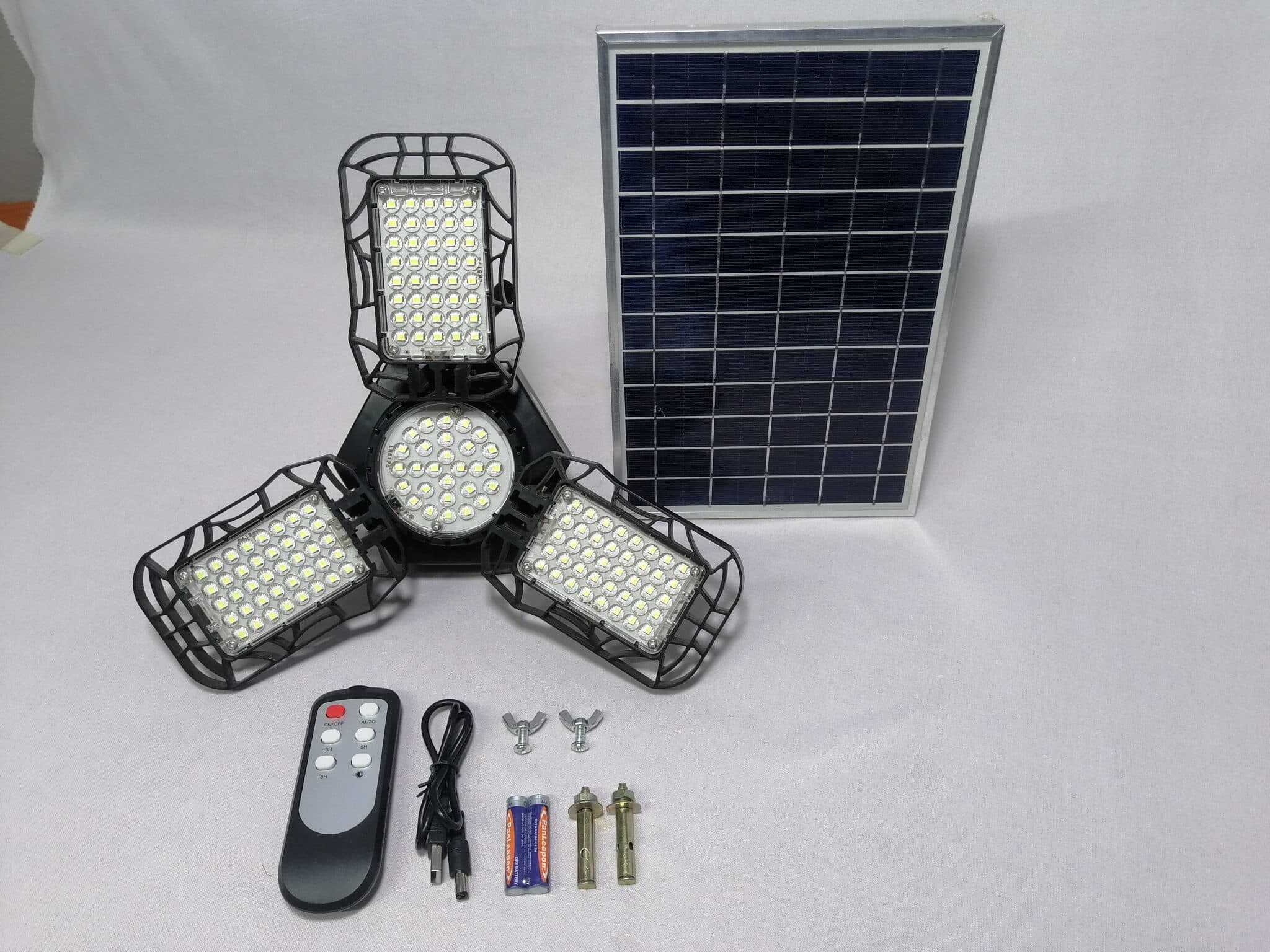 Solar Folding Light 3 Head Fully Adjustable Indoor Light