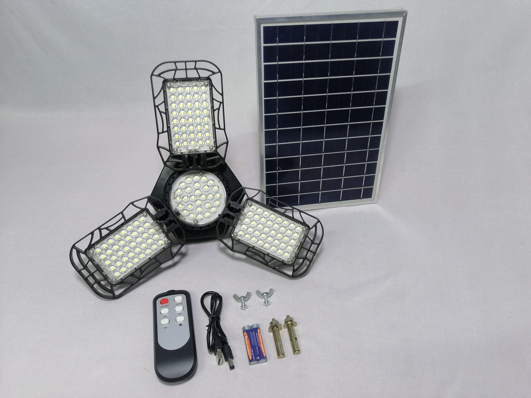 Solar Folding Light 3 Head Fully Adjustable Indoor Light