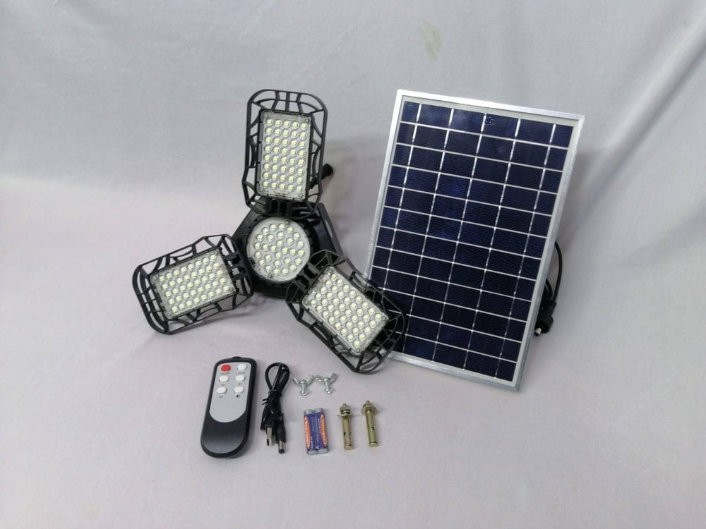 Solar Folding Light 3 Head Fully Adjustable Indoor Light